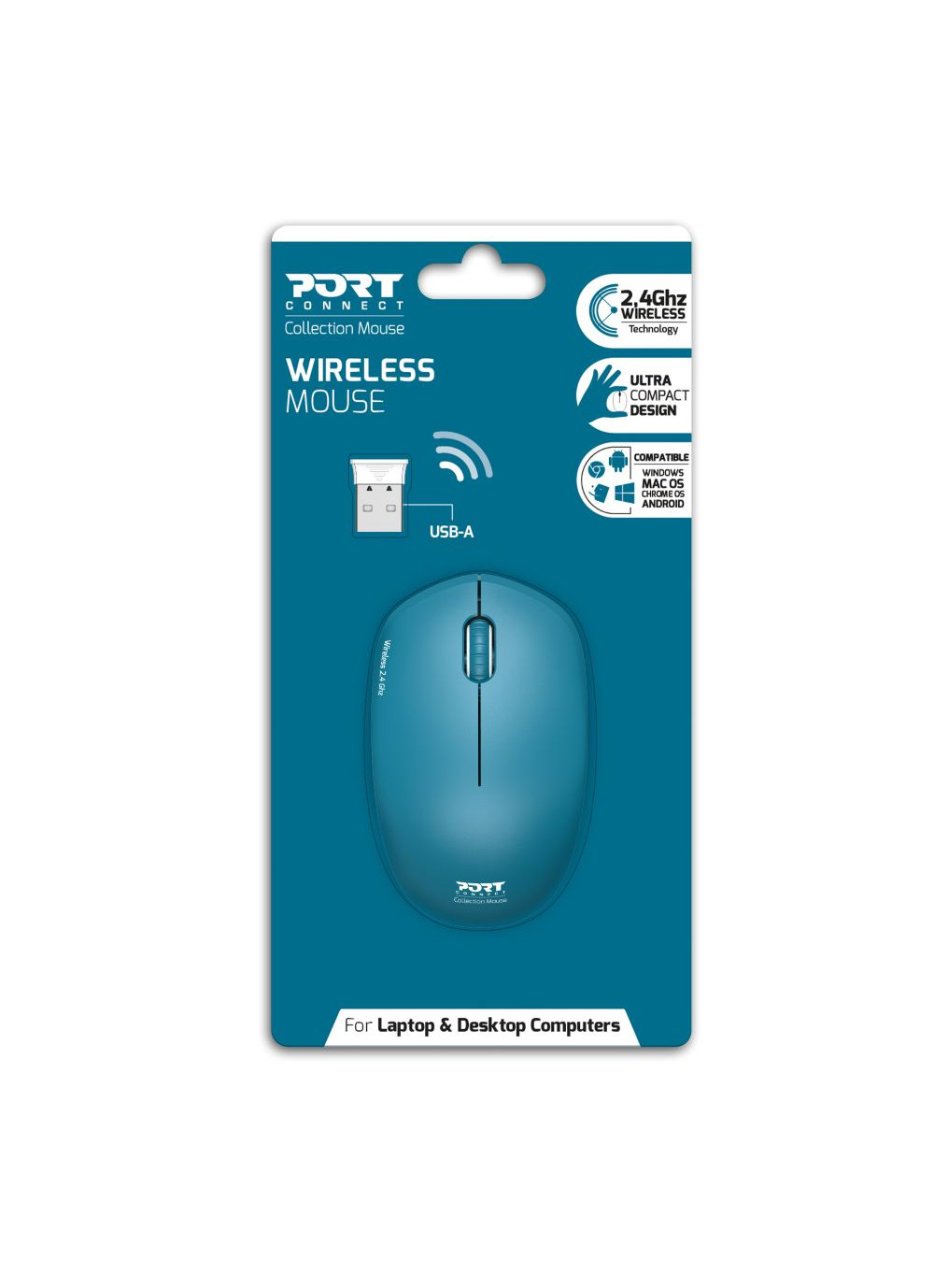 Port Connect Souris sans fil 2,4 Ghz Collection sans fil bleu 1600 DPI ...